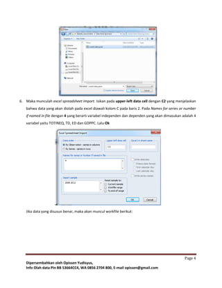 Regresi data panel dengan eviews | PDF