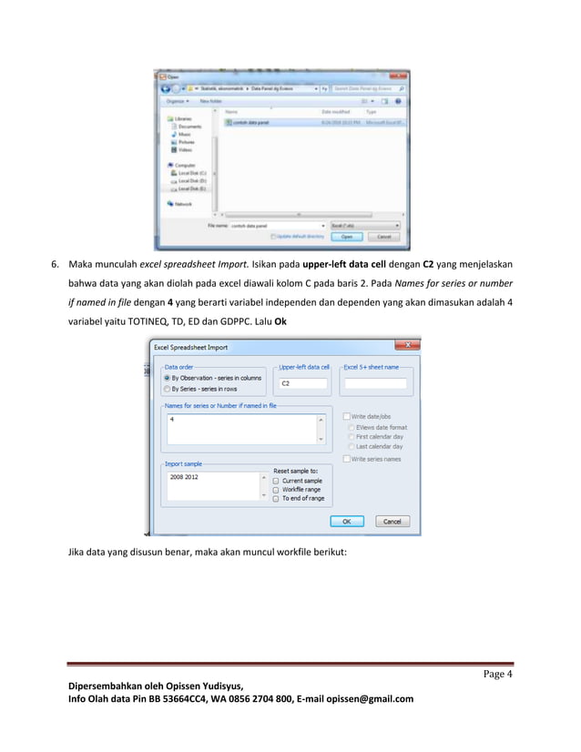 Regresi data panel dengan eviews | PDF