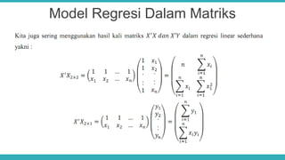 Regresi Dengan Pendekatan Matriks | PDF