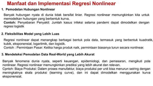 Regresi linear Nonlinear Statistic .pptx