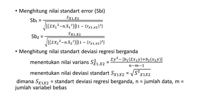 REGRESI LINIER BERGANDA UNTUK BELAJAR ALGORITMA | PPT