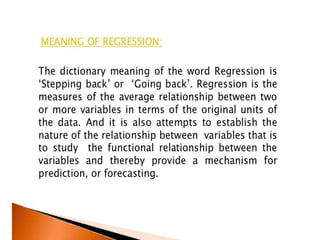 Biostatistics and Research Methodology - Regression | PPT