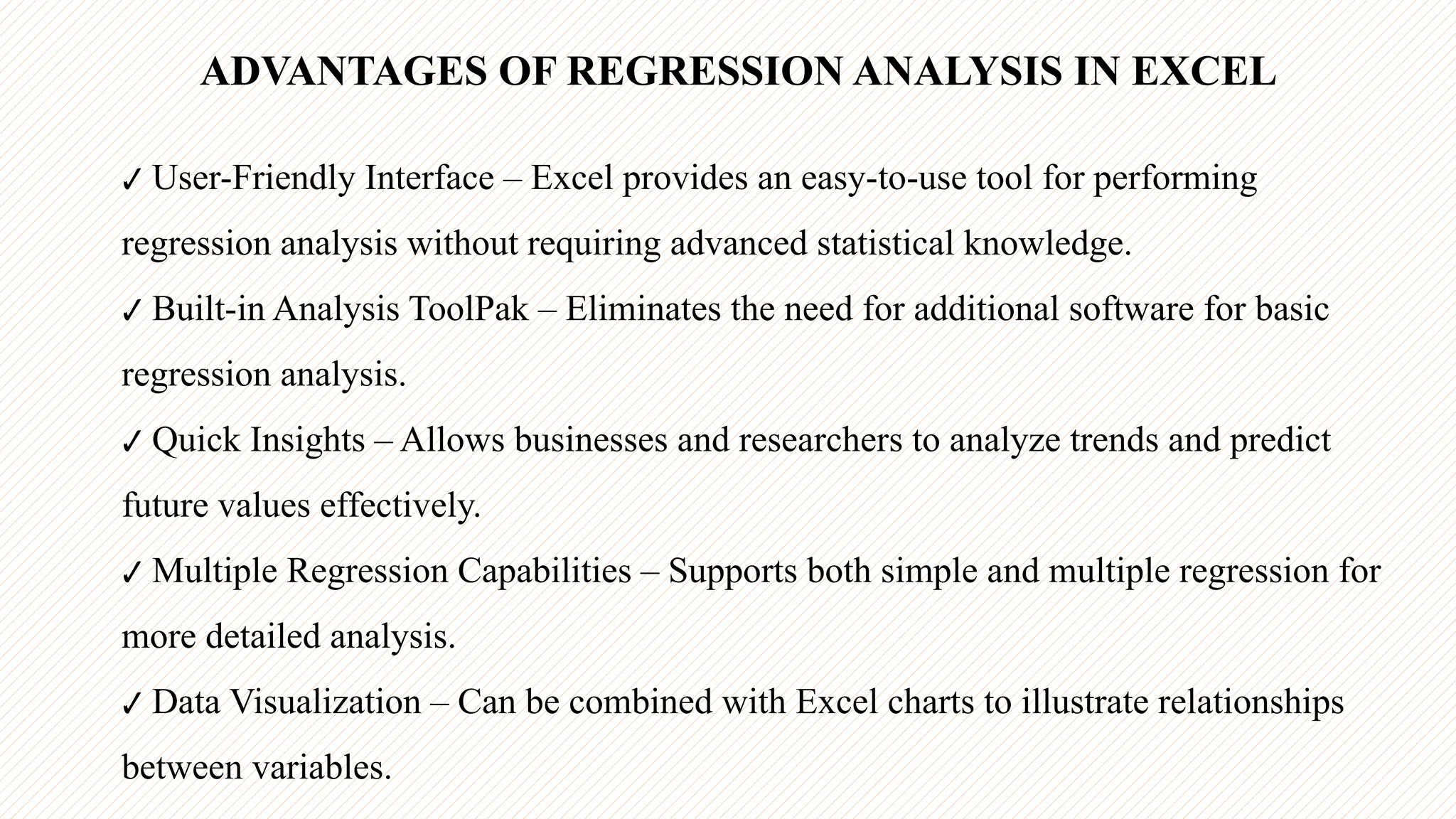 REGRESSION using M S EXcel and Spreadsheets | PPTX