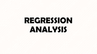REGRESSION using M S EXcel and Spreadsheets | PPTX