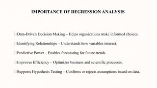 REGRESSION using M S EXcel and Spreadsheets | PPTX