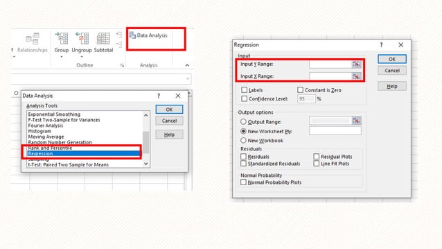 REGRESSION using M S EXcel and Spreadsheets | PPTX
