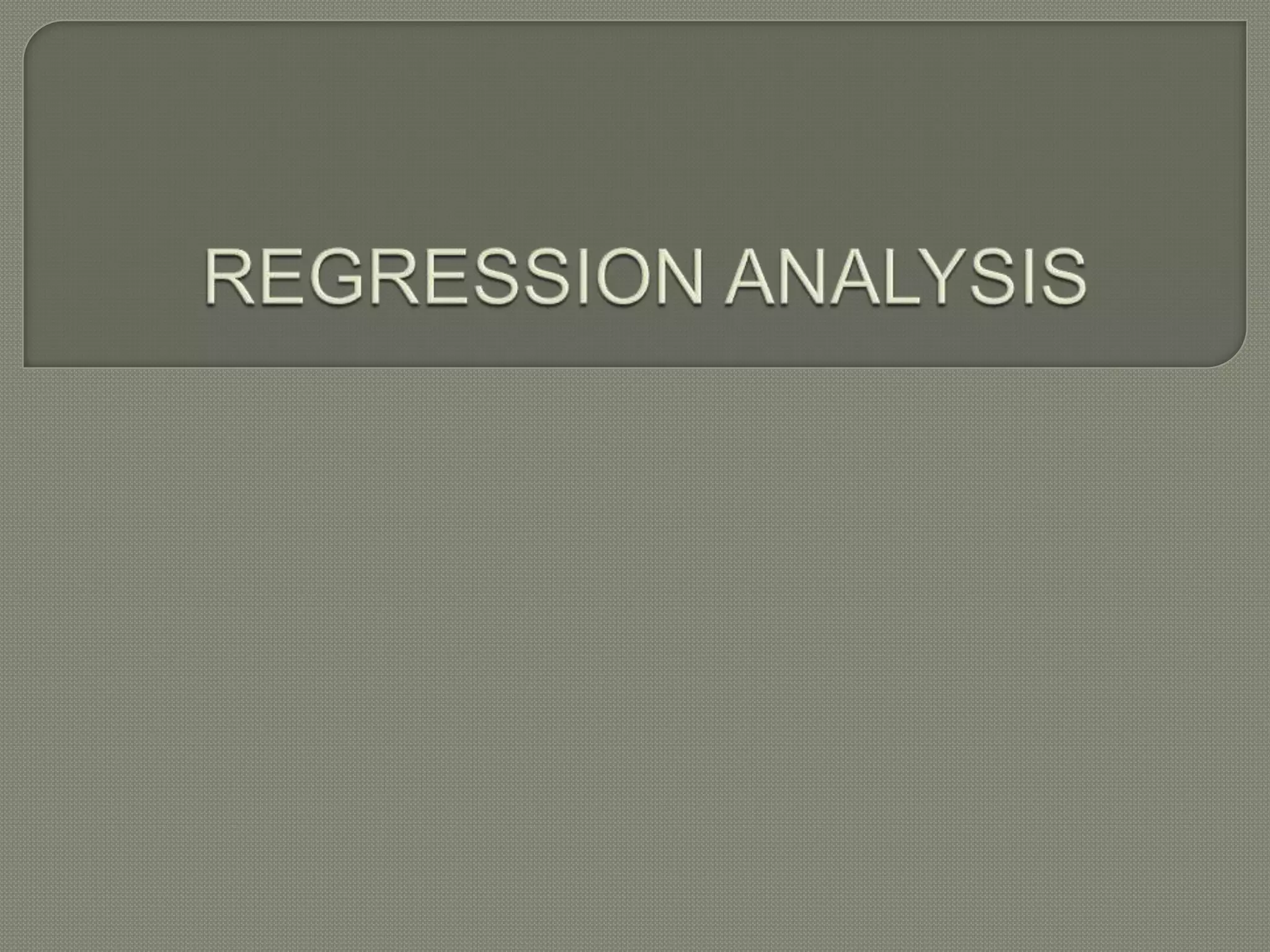 Regression analysis | PPT