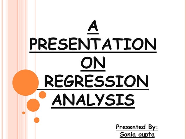 Regression analysis. | PPTX | Technology & Computing