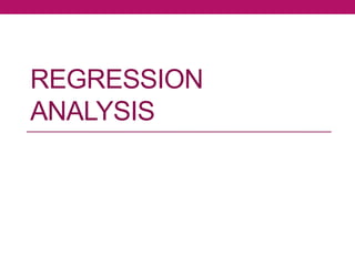 Regression analysis | PPTX