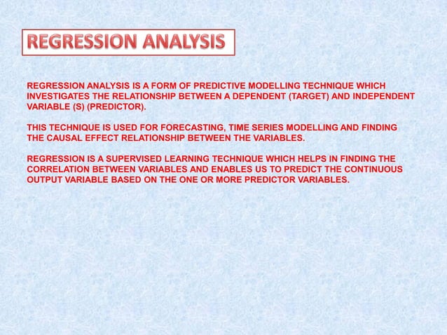 Regression analysis and its type | PDF