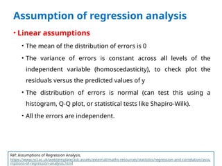 Regression analysis - Estimation of relationships between the variables ...