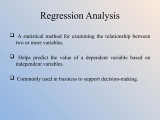 introduction of Regression Analysis in Business Research | PPTX