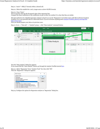 Regression analysis in excel | PDF
