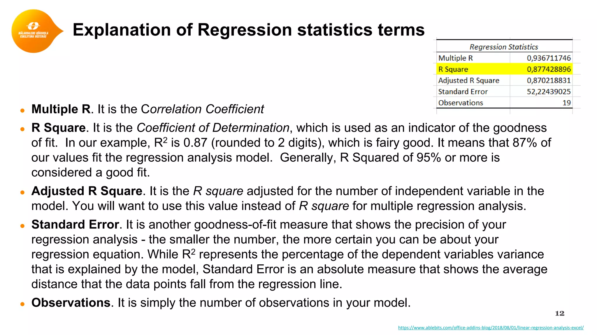 Regression analysis in excel | PDF