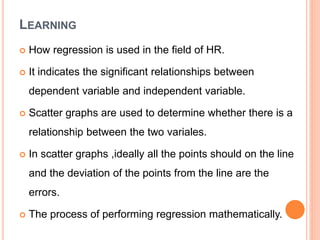 Regression analysis in HR | PPTX
