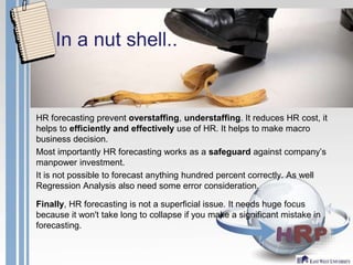 Regression analysis in hr forcasting | PPTX