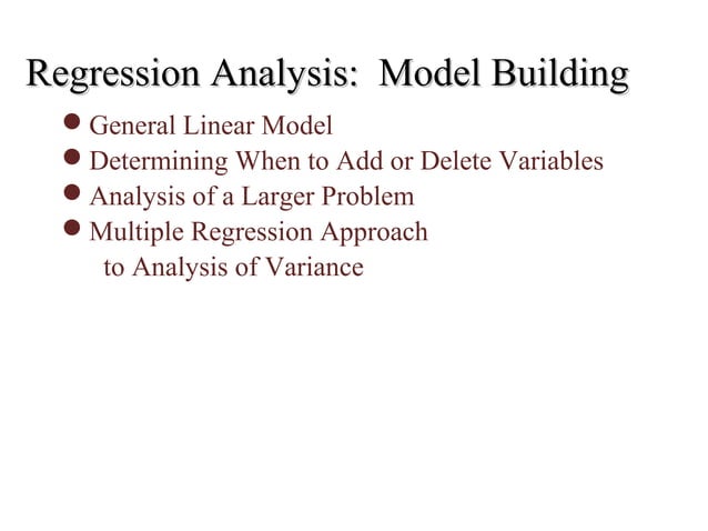 Regression analysis ppt | PPT