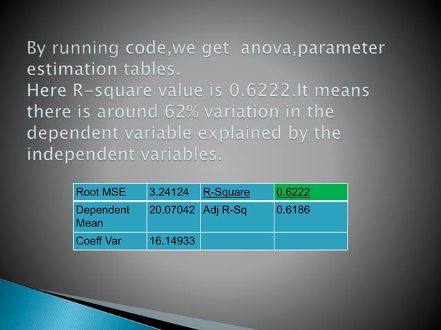 Regression analysis using sas | PPTX