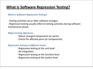 Regression and performance testing | PPT