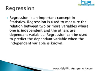 Statistics at HelpWithAssignment.com Regression Example | PPTX