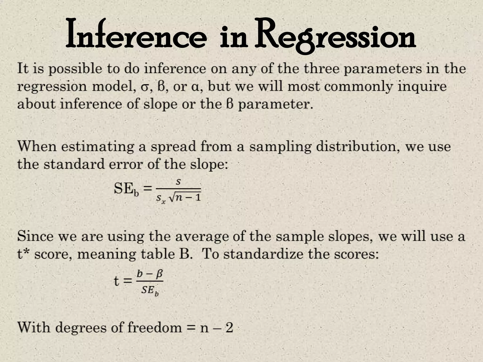 Regression inference confidence intervals | PPTX