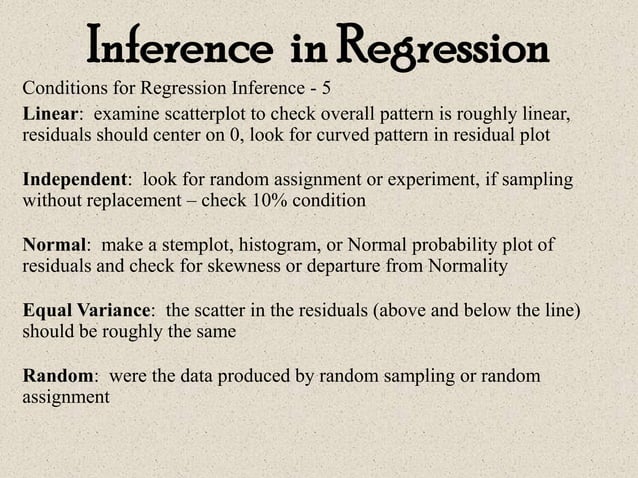 Regression Inference Confidence Intervals Pptx
