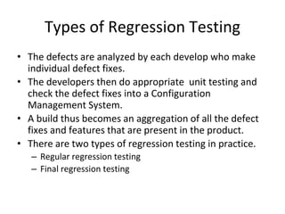 Regression testing | PPTX
