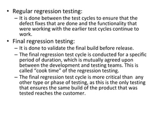 Regression testing | PPTX