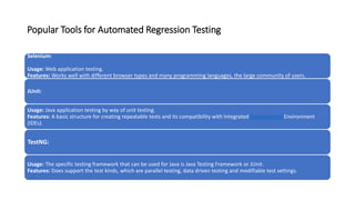 Regression Testing Ensuring Software Stability and Quality | PPT