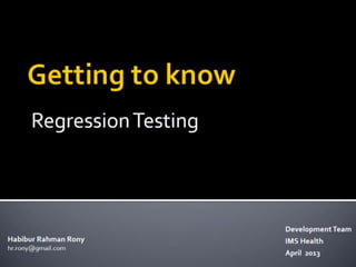Regression Testing | PPT