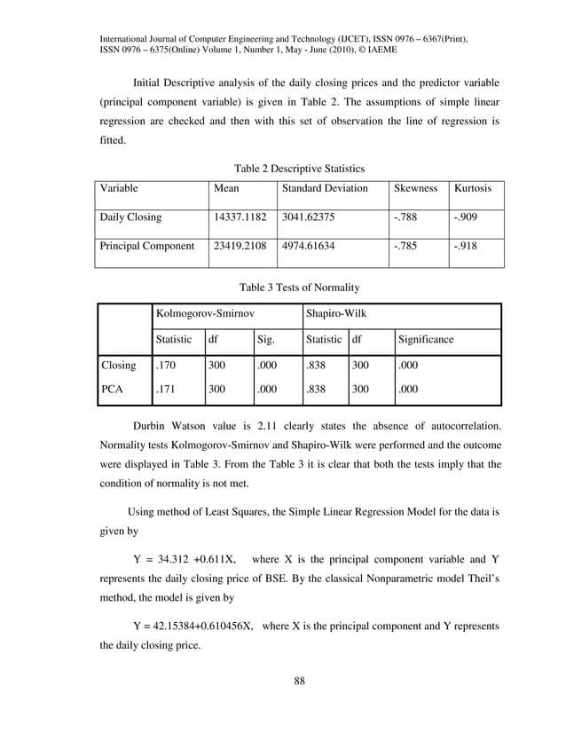 Regression, theil’s and mlp forecasting models of stock index | PDF ...