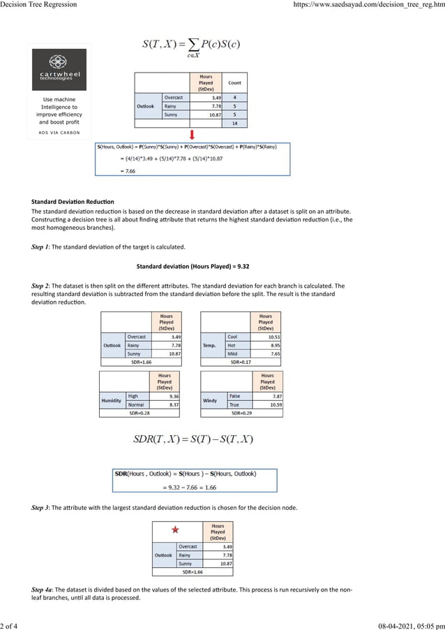 Regression tree | PDF | Computing | Technology & Computing