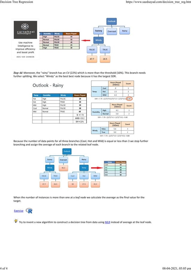 Regression tree | PDF | Computing | Technology & Computing