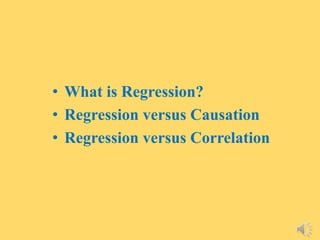 Regression vs correlation and causation | PPTX