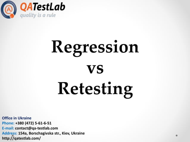 Regression vs Retesting | PPT