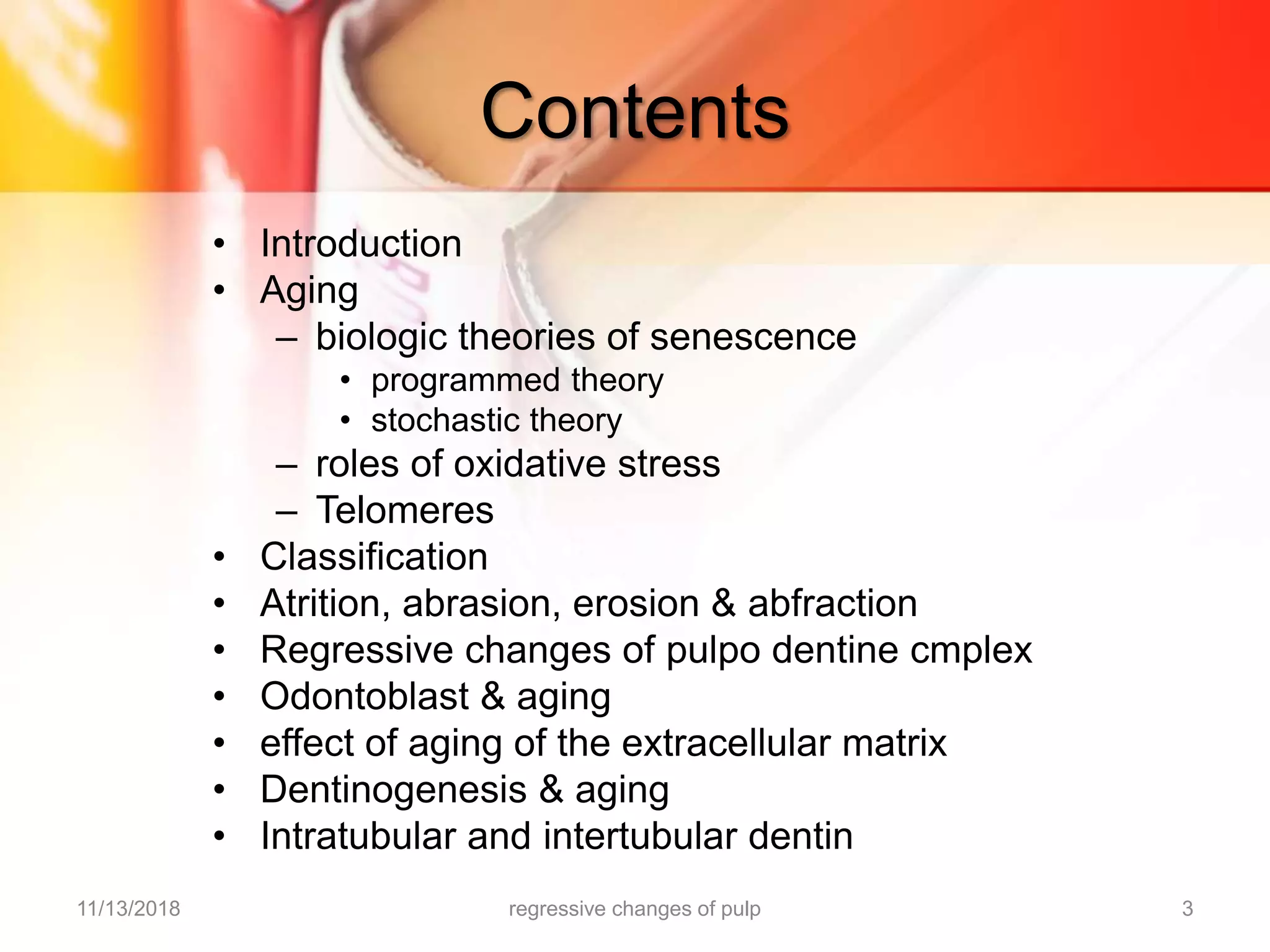 Regressive changes of pulp | PPTX
