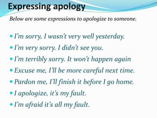 Regret apology permission request offering sympathy v | PPTX