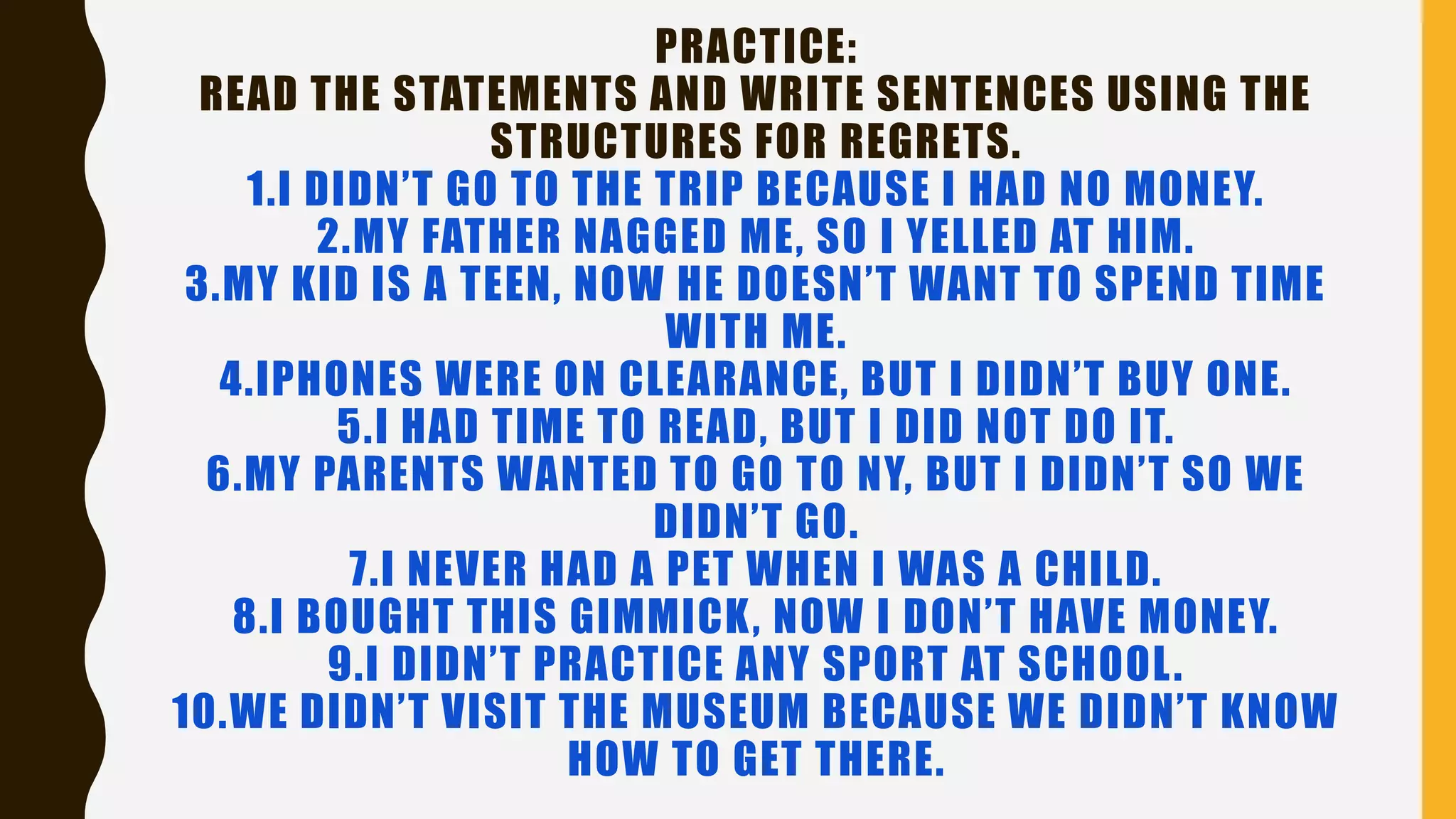 Regrets and examples | PPTX