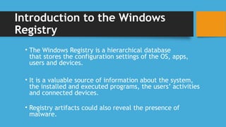 Windows Registry analysis with RegRipper | PPTX