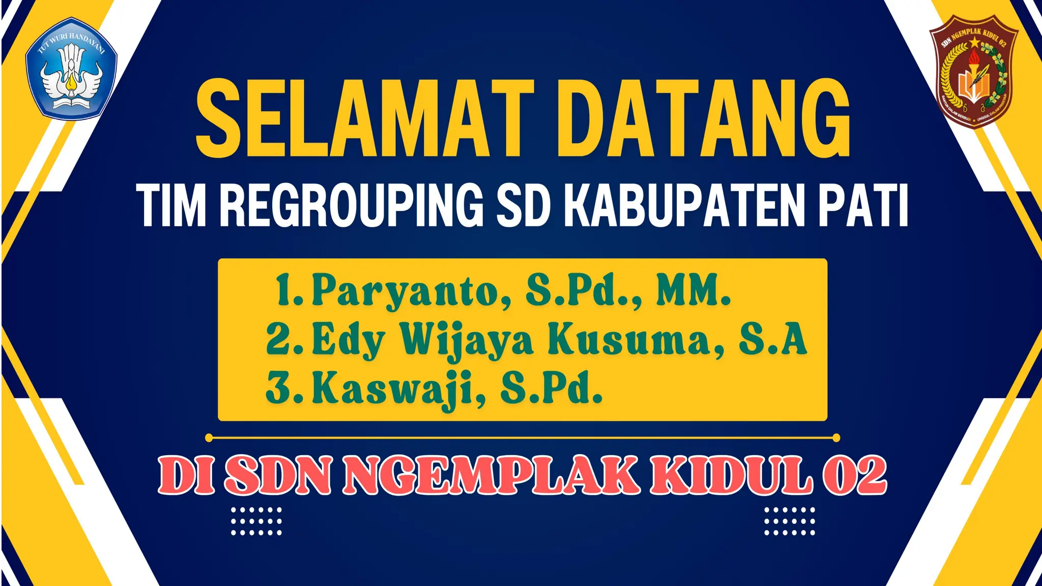 Background ucapan selamat datang Tim Visitasi Regruping | PPTX