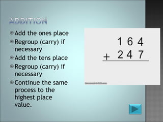Regrouping + and | PPT