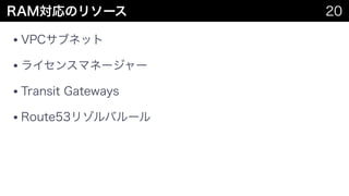AWS Resource Access Manager(RAM)によるマルチアカウン戦略 | PPT