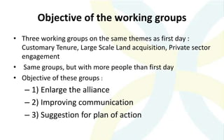 Thematic Working Groups - 2nd Regional Stakeholder Workshop | PPT