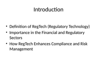 RegTech Ecosystem in Digital Financial Services | PPTX