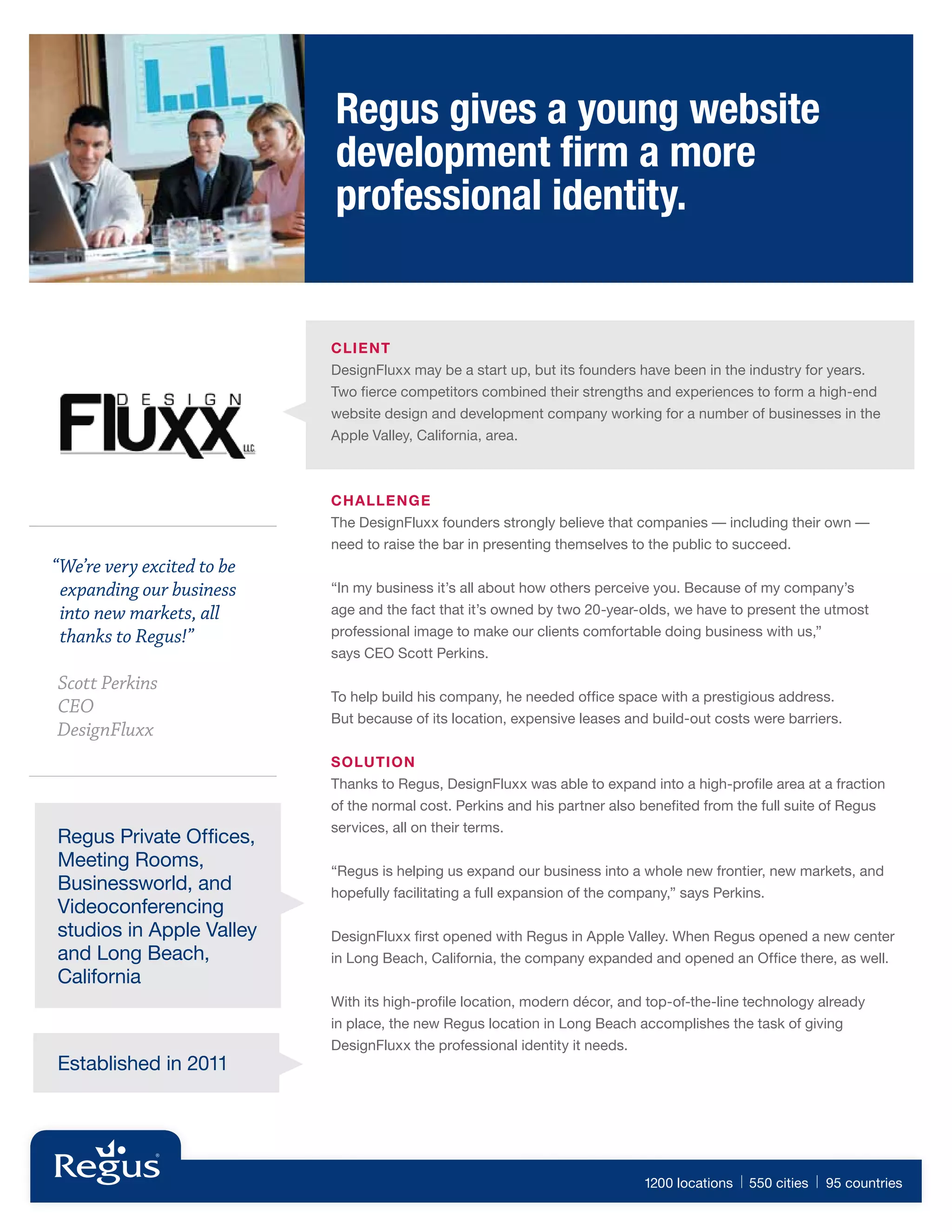 Regus Case Study - DesignFluxx | PDF
