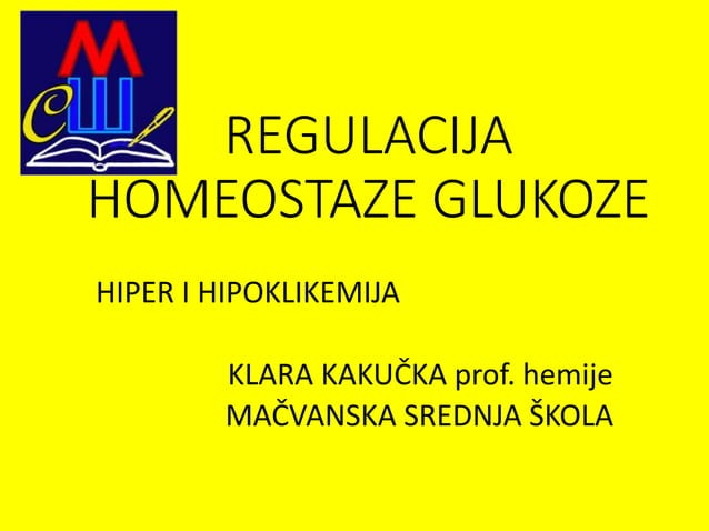 Regulacija homeostaze glukoze | PPTX