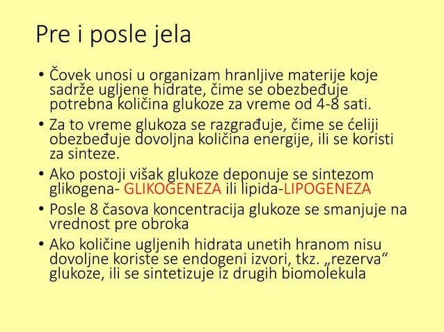 Regulacija homeostaze glukoze | PPTX