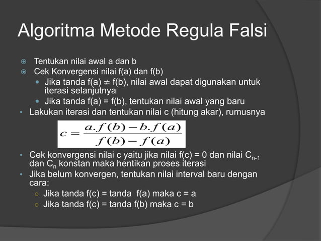 Regula falsi | PPTX Regula falsi | PPTX