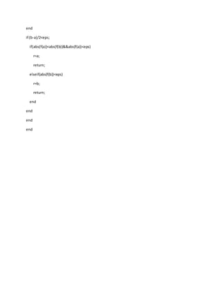 Matlab code for Bisection Method | DOCX