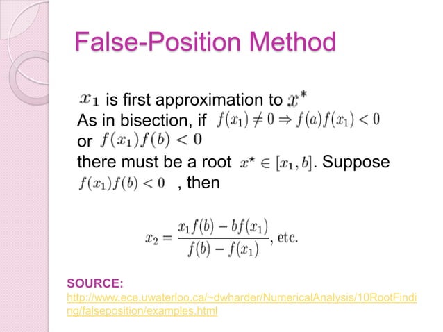 Regula falsi method | PPTX